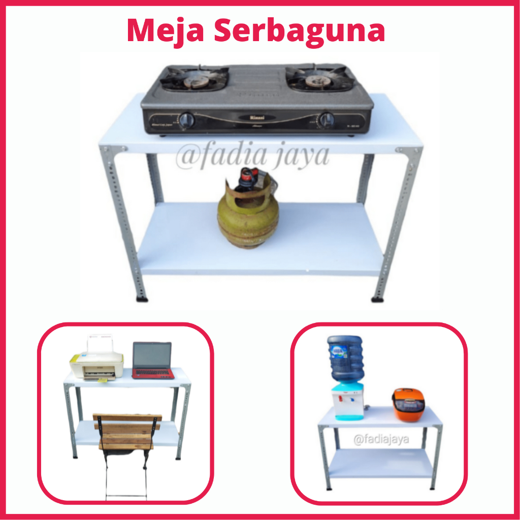Jual Rak Besi Meja Dapur Tempat Kompor Gas 2 Tungku Portable Serbaguna ...