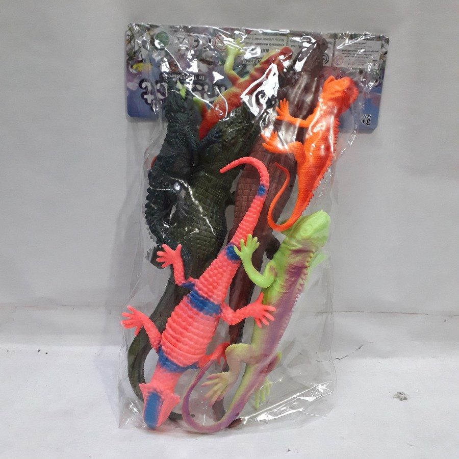 Jual 877 - Mainan Anak Binatang Karet Reptil Buaya Iguana Bunyi World ...