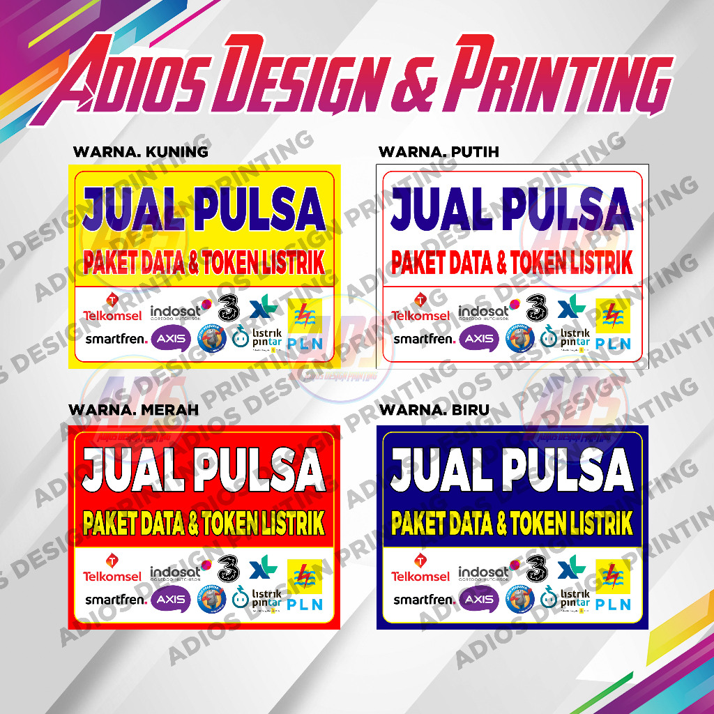 Jual Spanduk Jual Pulsa / Banner Paket Data &Token Listrik | Shopee ...