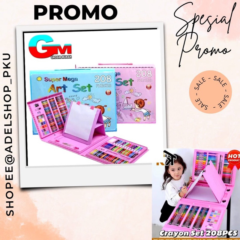 Jual VIRAL CRAYON SET 208 Pensil Warna Crayon Set 208 Pcs Crayon ...