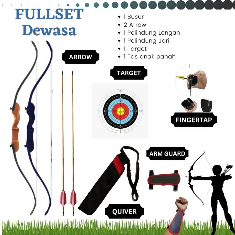 Jual Busur Panah Panahan Archery Dewasa Pemula R40 Fullset | Shopee ...