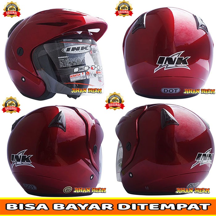 Jual HELM INK CX22 SOLID RED MAROON 100% ORIGINAL SNI DEWASA CEWEK ...