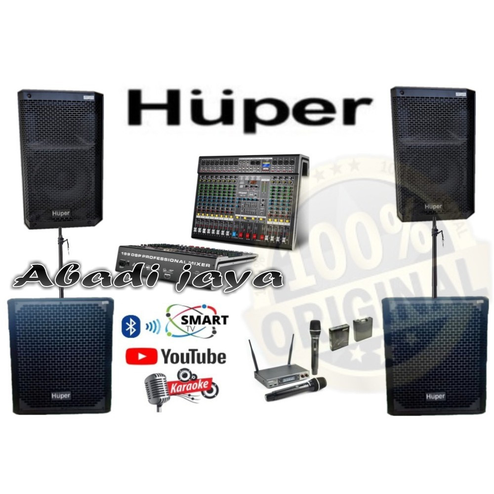 Jual paket sound huper js7 8 inch subwoofer huper b12a 12 inch qx12 12 ...