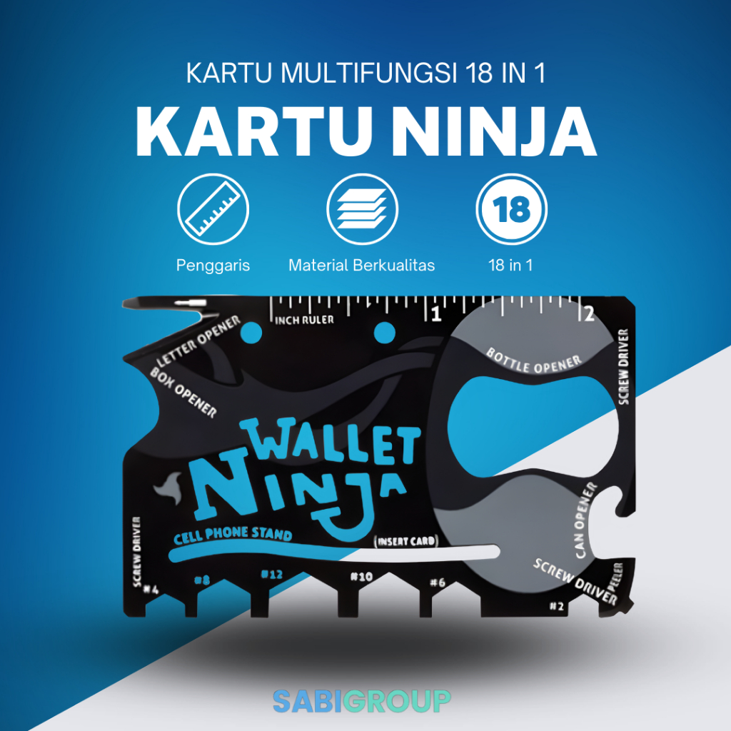 Jual KARTU AJAIB 18 IN 1 BAHAN BAJA PEMBUKA KALENG BOTOL PENGGARIS BOX ...