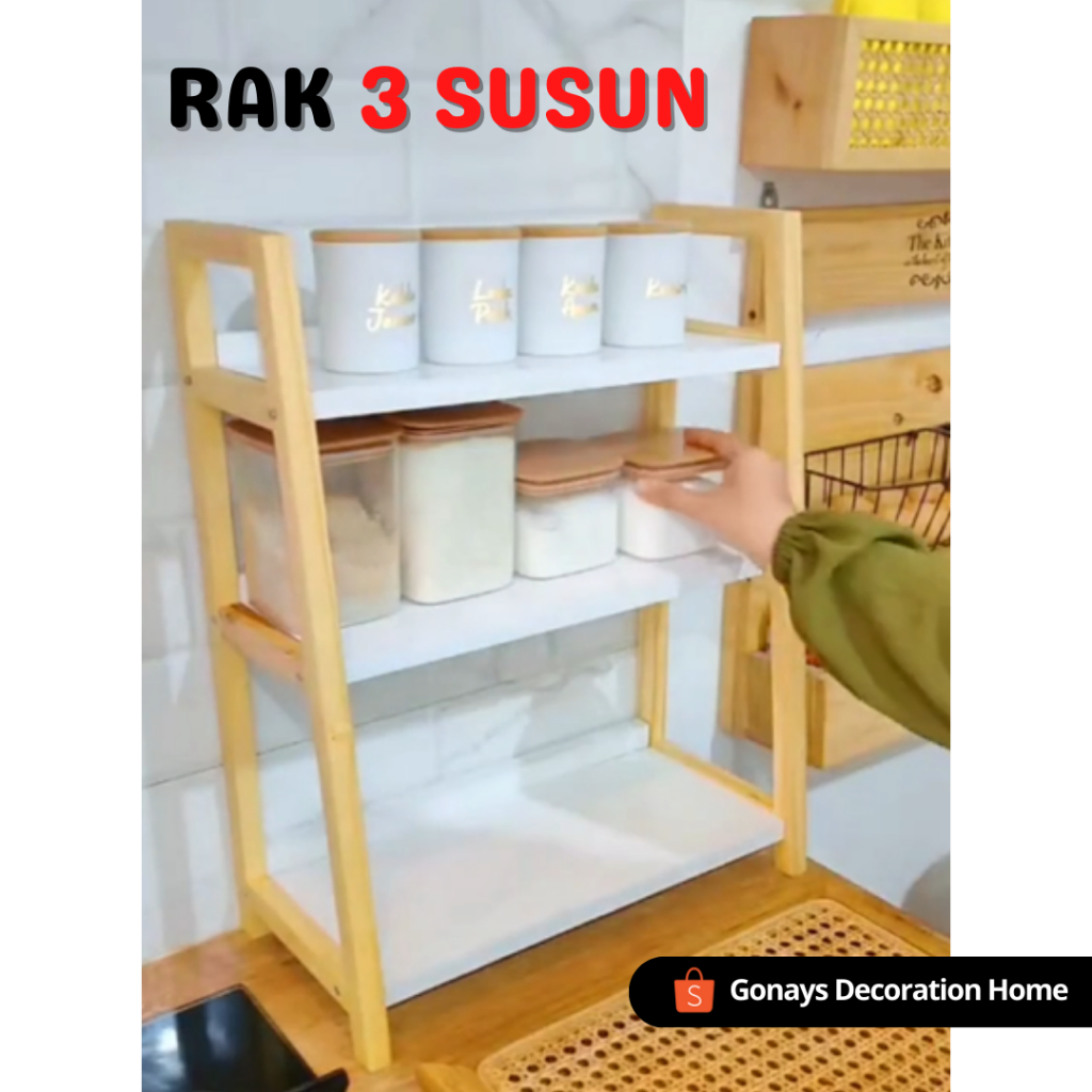 Jual RAK 3 SUSUN / RAK SUSUN / RAK TINGKAT / RAK ESTETIK | Shopee Indonesia