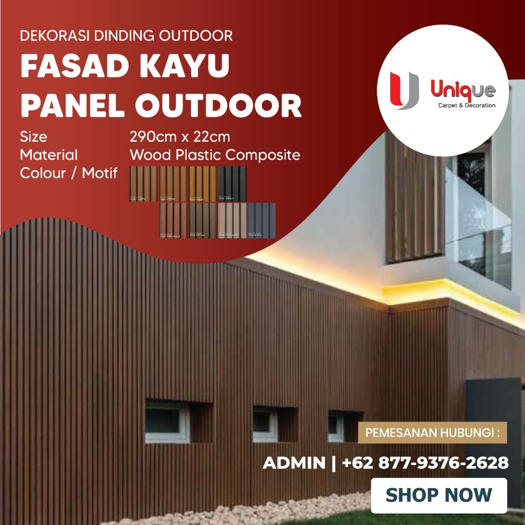 Jual WPC Wallpanel Outdoor / Panel Dinding Minimalis / Kisi - Kisi ...