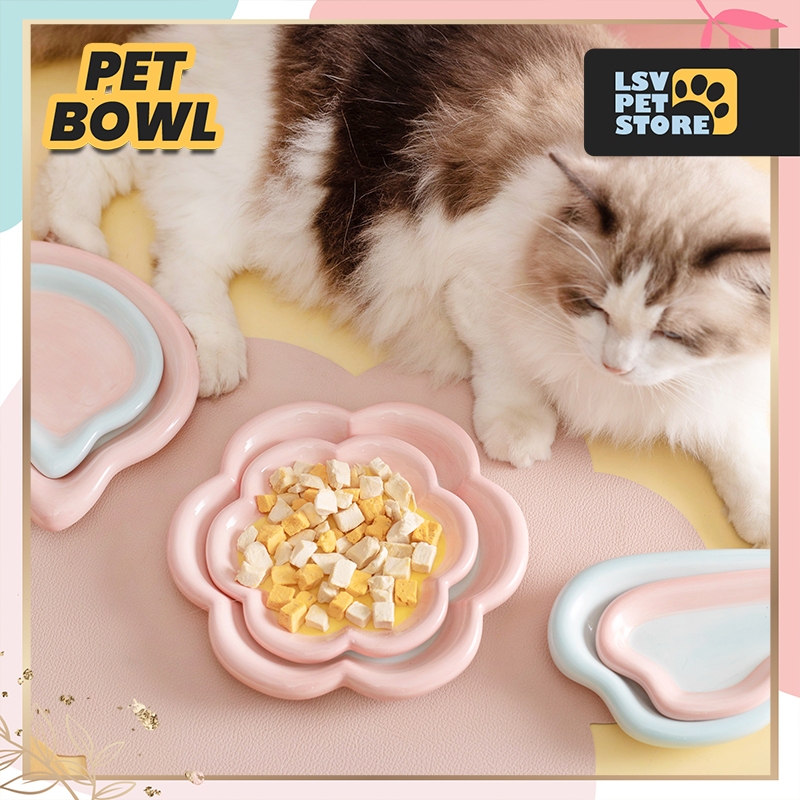 Jual READY Piring Hewan Keramik Kucing Anjing Tempat Makan Kuat Premium ...