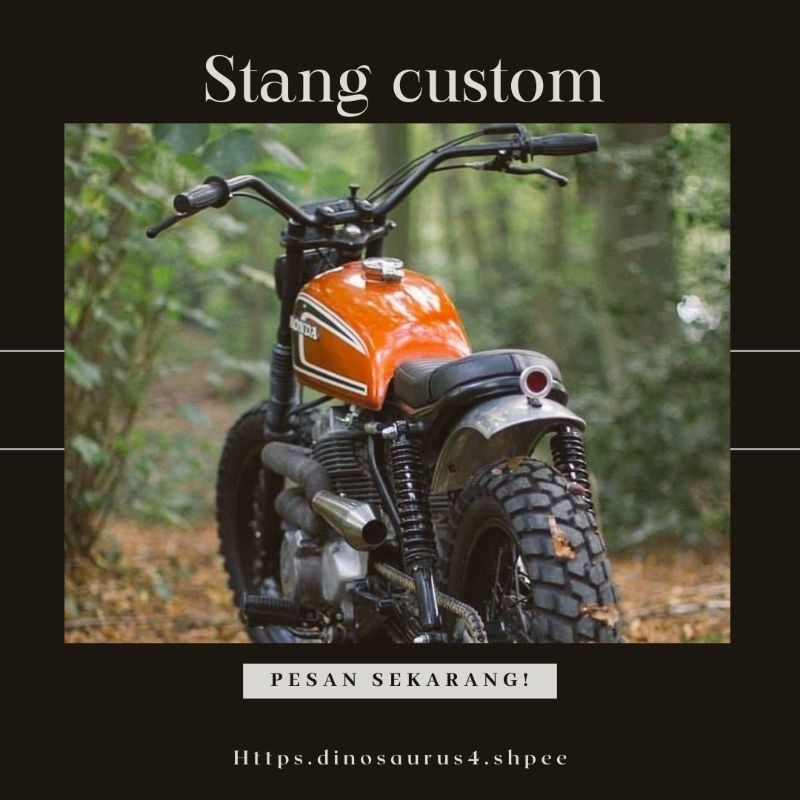 Jual stang custom- stang camar hitam doff, stang tracker, stamg British ...