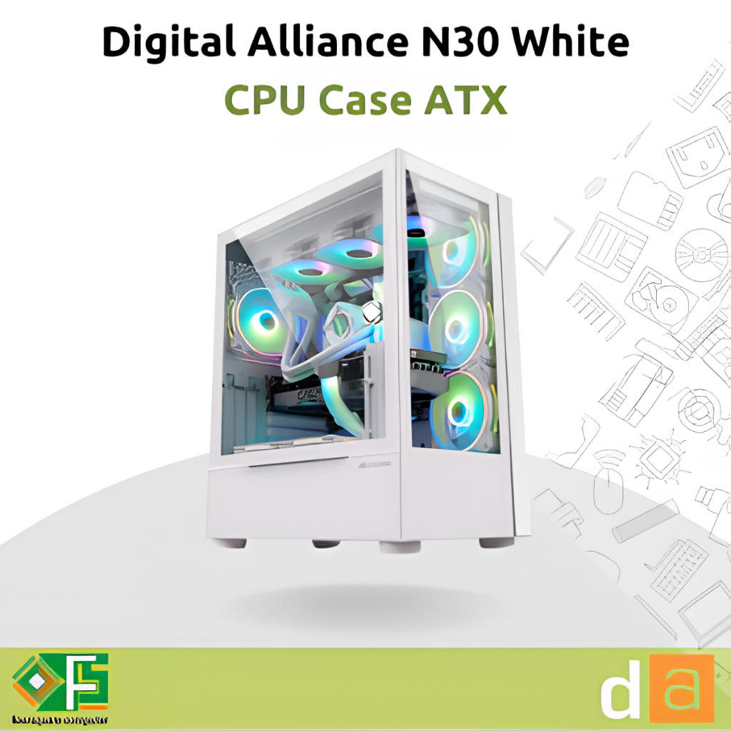 Jual Casing PC ATX Digital Alliance N30 White | CPU Case | Shopee Indonesia