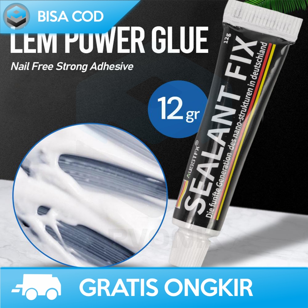 Jual LEM PEREKAT POWER GLUE SEALANT SERBAGUNA PERTUKANGAN KACA LOGAM ...