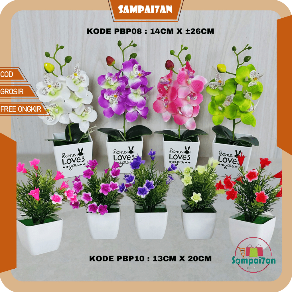 Jual Bunga Hias Plastik Pot Bunga Anggrek LiLy Dekorasi Rumah ...
