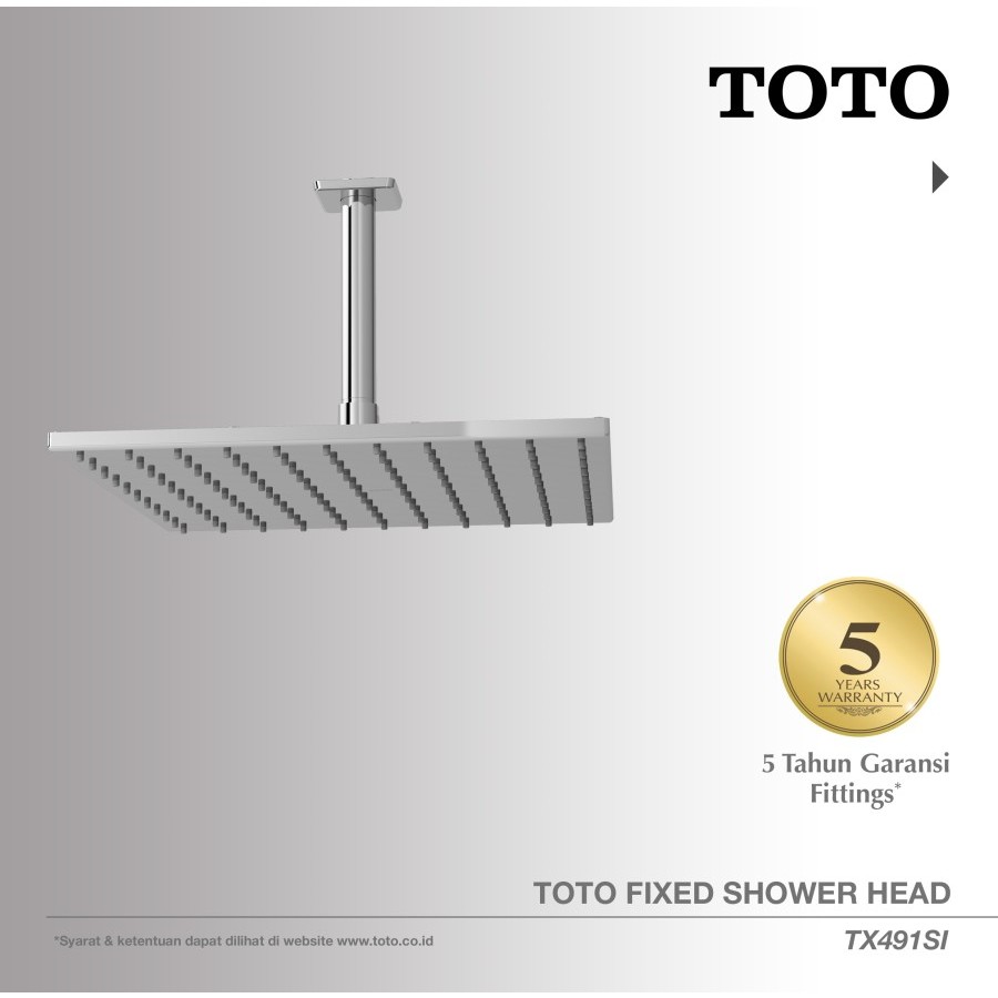 Jual TOTO Icon Fixed Shower Head / Shower Tembok TX491SI | Shopee Indonesia
