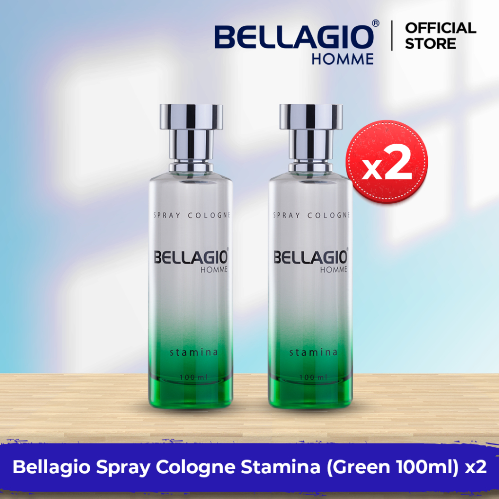 Jual Bellagio Spray Cologne Stamina (Green, 100ml) x2 | Shopee Indonesia