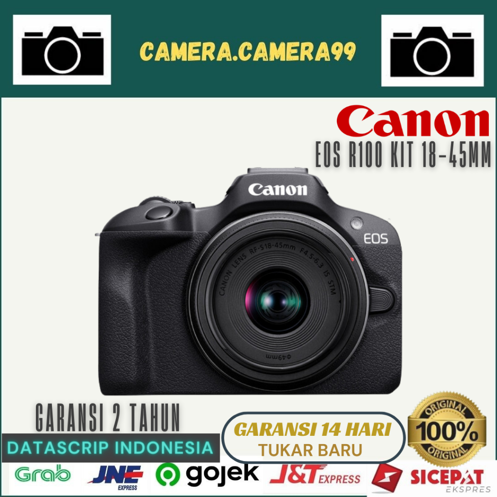 Jual Canon EOS R100 / R 100 Kit 18-45mm Mirrorless Camera | Shopee ...