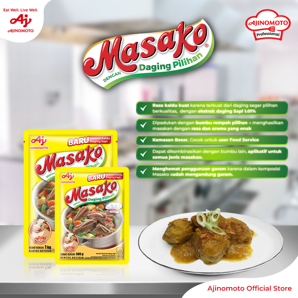 Jual Masako® Bumbu Kaldu Sapi Penyedap Rasa 1Kg | Shopee Indonesia