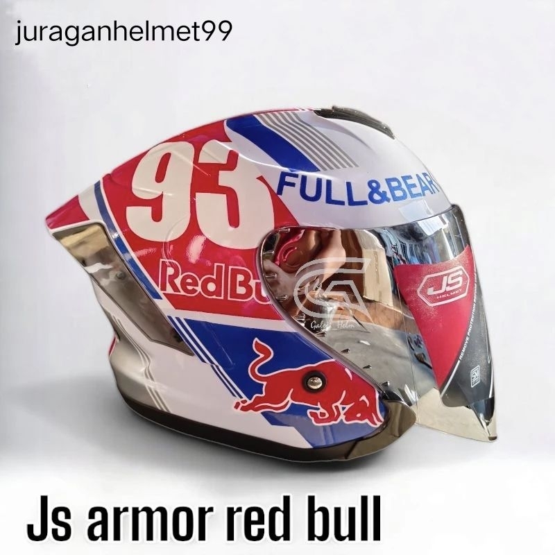 Jual Helm Half face JS Armor Motif Red Bull | Shopee Indonesia