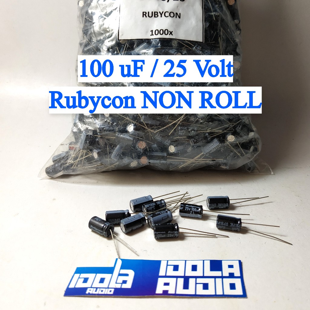 Jual (10 PCS) RUBYCON Elco 100 uF / 25 Volt NON ROLL | Kapasitor Elko 100uF / 25V Rubycon ...