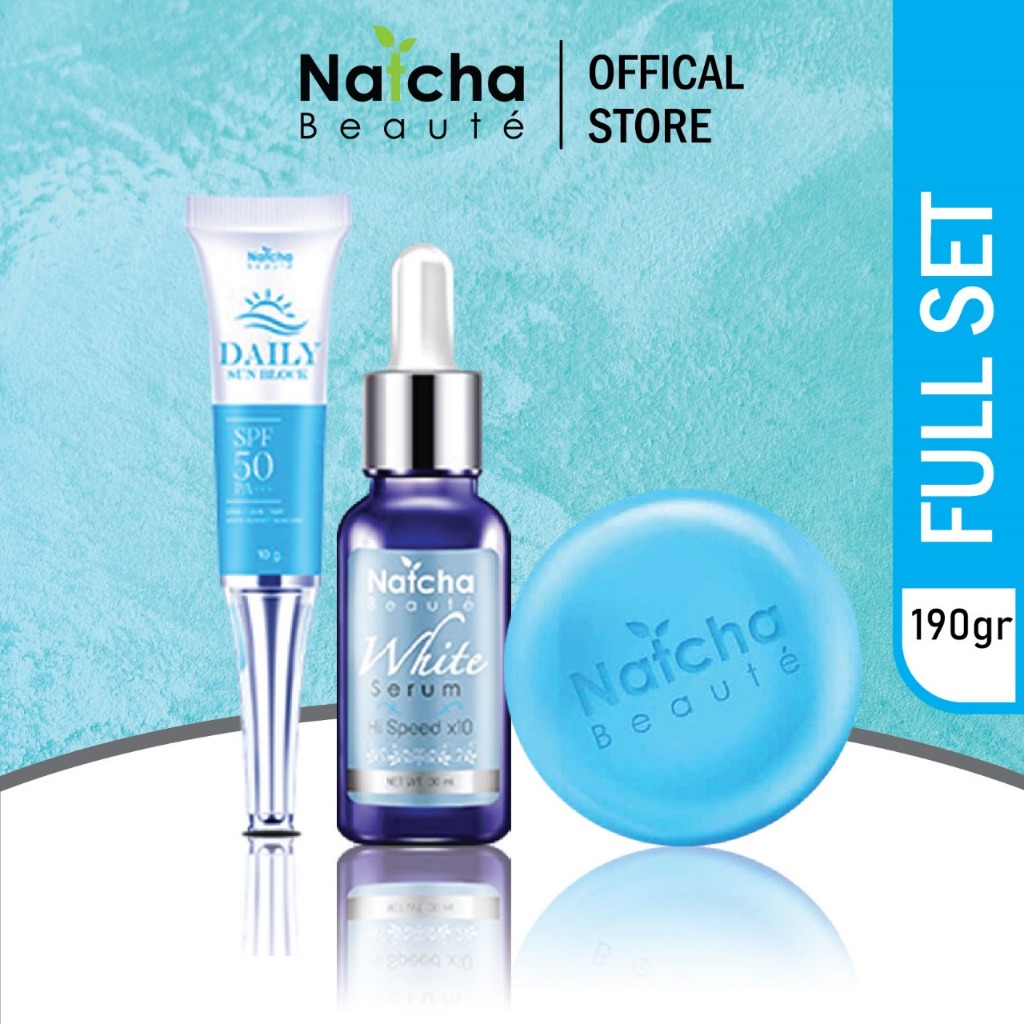Jual Natcha Beaute Paket 3in1 Dark Spot Whitening Serum + Rizda Soap + Daily UV Sunblock Tone Up ...