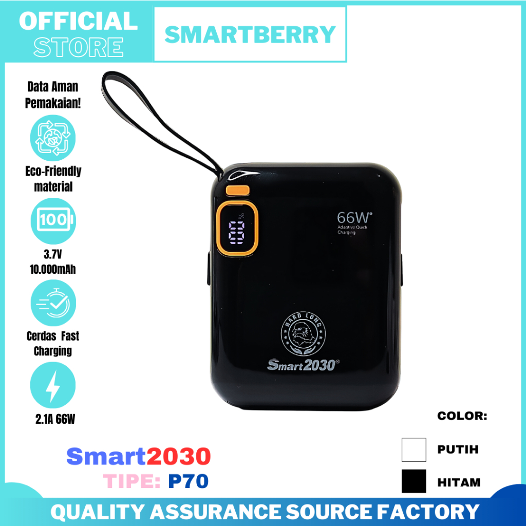 Jual PowerBank Smartberry Smart2030 P70 / powerbank mini / powerbank kapasitas besar / powerbank ...