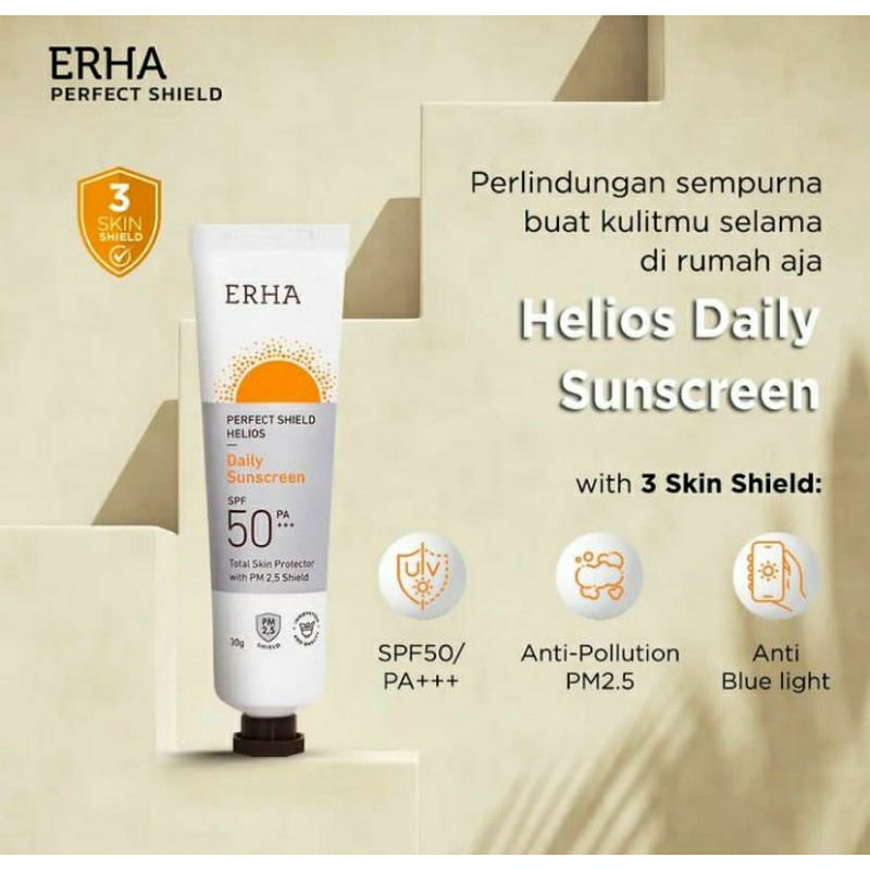 Jual Erha Perfect Shield Helios SPF50/PA+++ daily Sunscreen 30gr | Shopee Indonesia