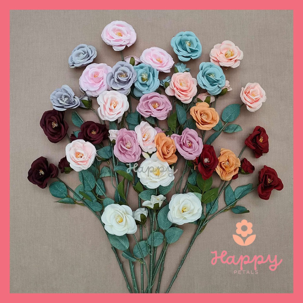 Jual Artificial Japan Rose Bunga Mawar Kain K5 Mini Bunga Palsu ...