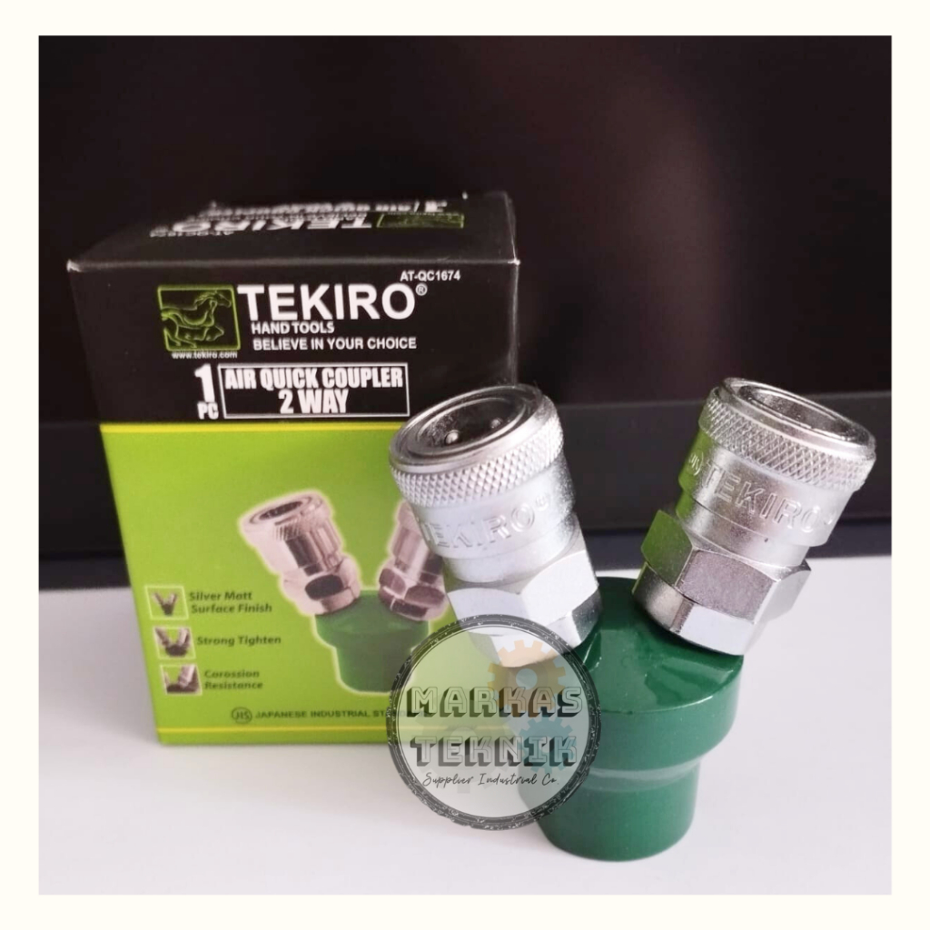 Jual TEKIRO Air Quick Coupler 2 Way / Nepel Selang Angin Cabang 2 AT-QC1674 | Shopee Indonesia