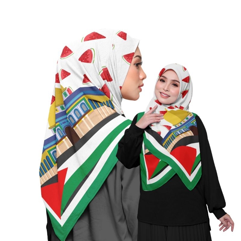 Jual hijab palestina kerudung jilbab motif palestine syal scarf ...