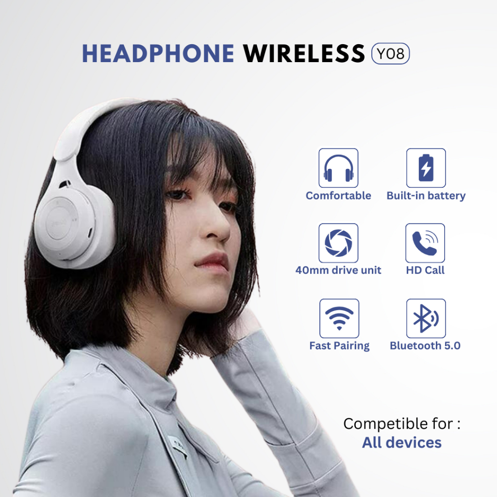 Jual Headphone Wireless Y08 Macaron Bluetooth Headphone | Shopee Indonesia