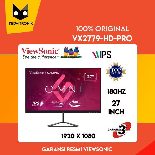 Jual Monitor LED VIEWSONIC VX2779-HD-PRO 27" 180Hz 1ms IPS FHD HDMI DP | Shopee Indonesia
