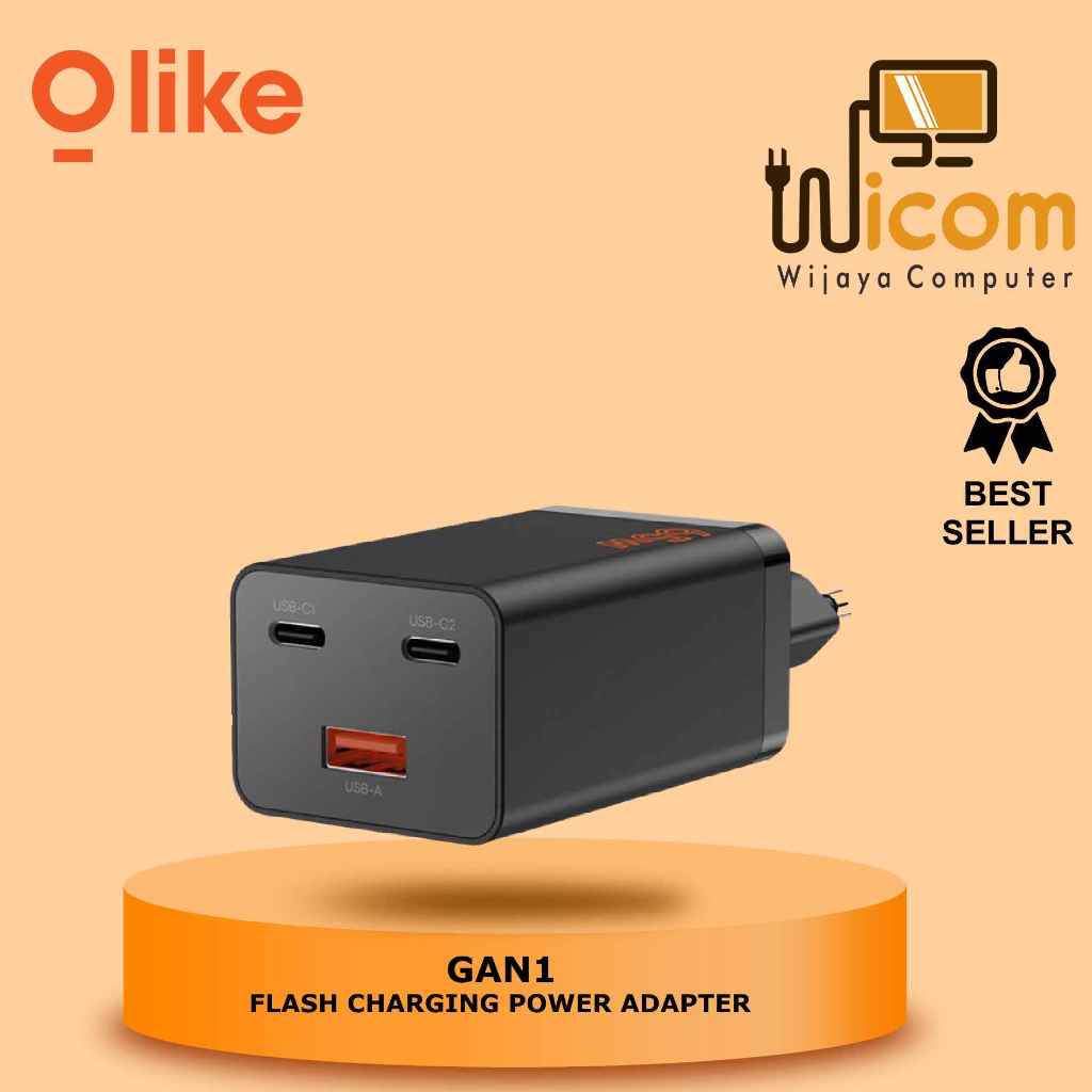 Jual OLIKE gan1 charger fast charging power adapter dual output USB C ...