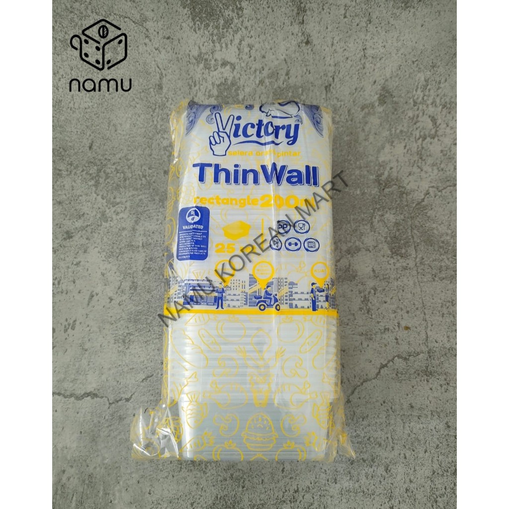 Jual Victory Thinwall Rectangle 200ml 250ml 300ml / Kotak Makan / Wadah ...