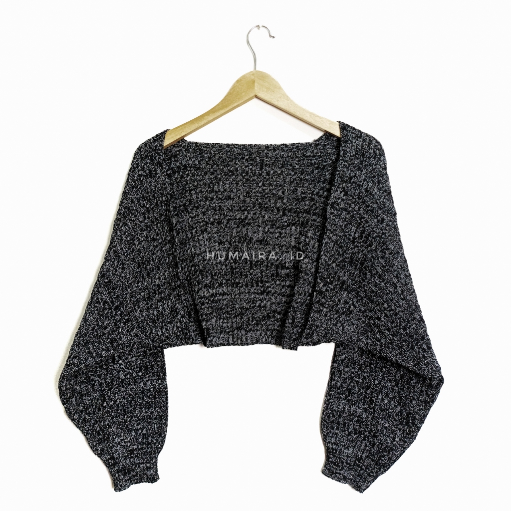 Jual liam stripe knit cardigan crop baju rajut atasan wanita tebal ...