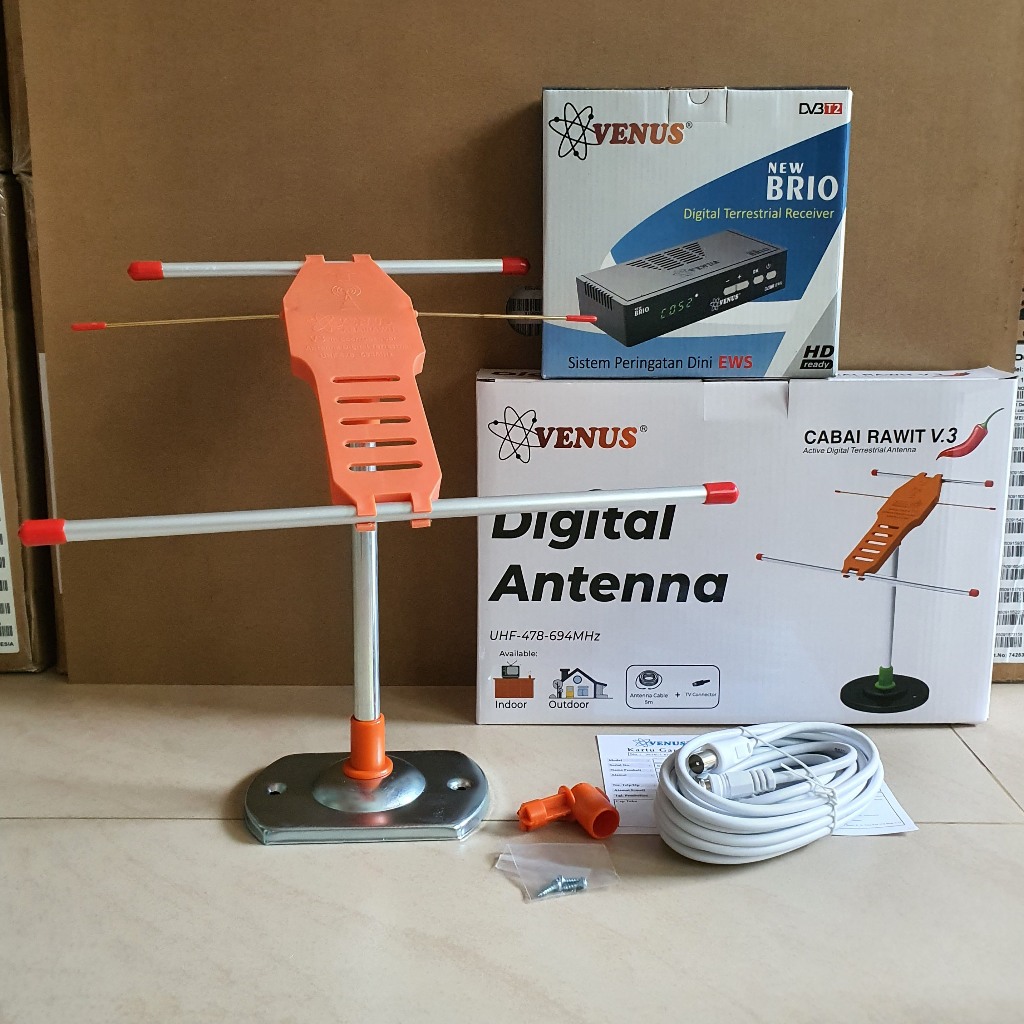 Jual Paket Antena Venus Cabai Rawit V3 + STB DVBT2 Venus Mini Wifi ...