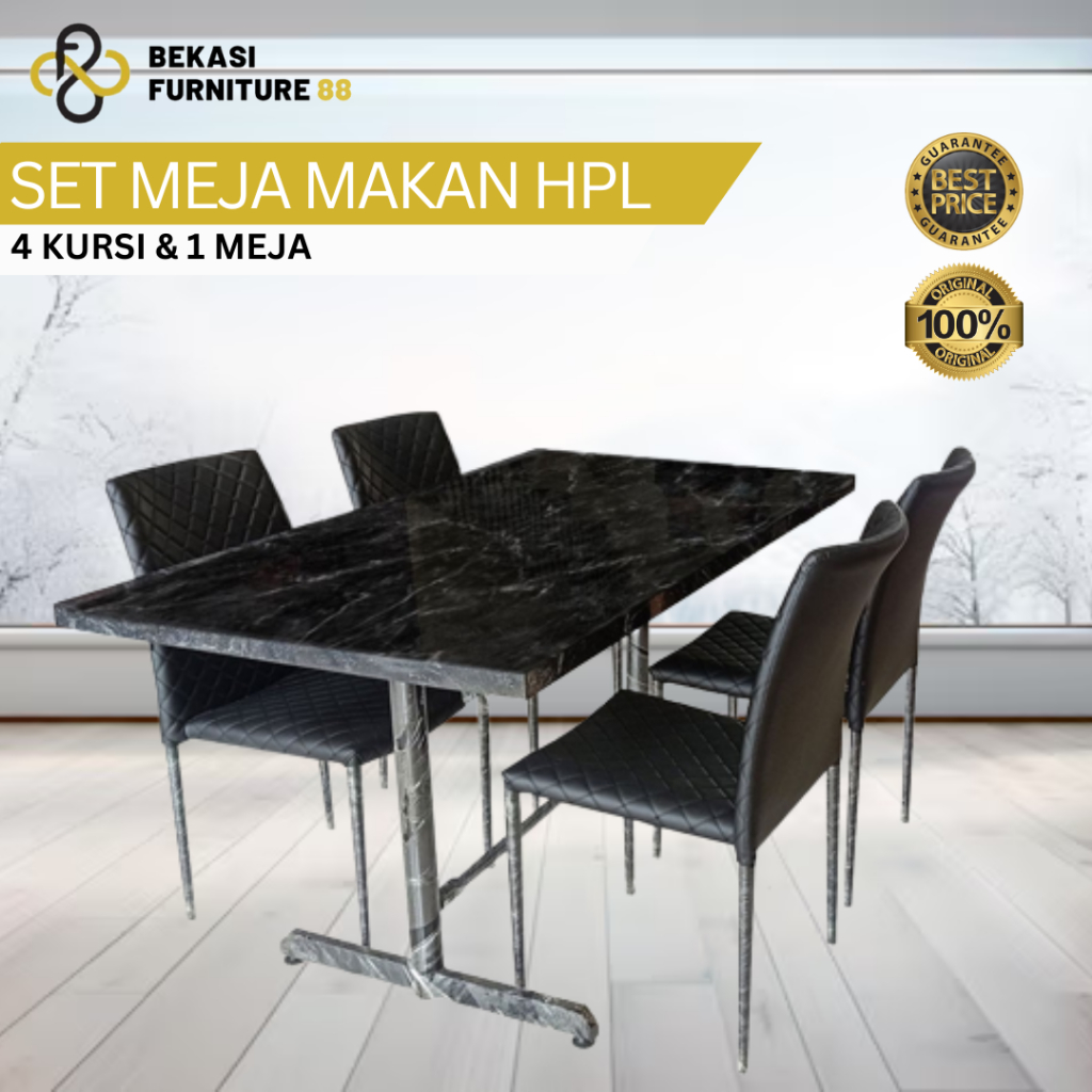 Jual Meja Makan HPL Luxury - Meja makan minimalis - set 4 kursi ...