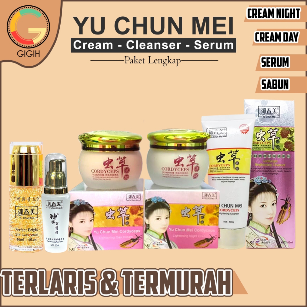 Jual YU CHUN MEI CREAM CORDYCEPS/CREAM SIANG & MALAM / SABUN / TONER ...