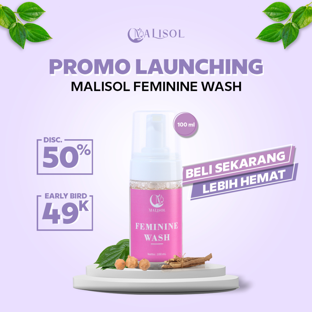 Jual Malisol Feminine Wash 100ml - Foam Based Formula pH Balance 4.5 ...