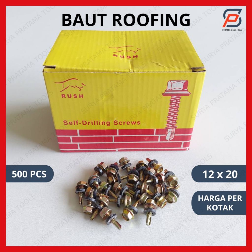Jual [500 PCS] Baut Roofing 12x20 Per Kotak Baut Rangka Baja Ringan SDS ...