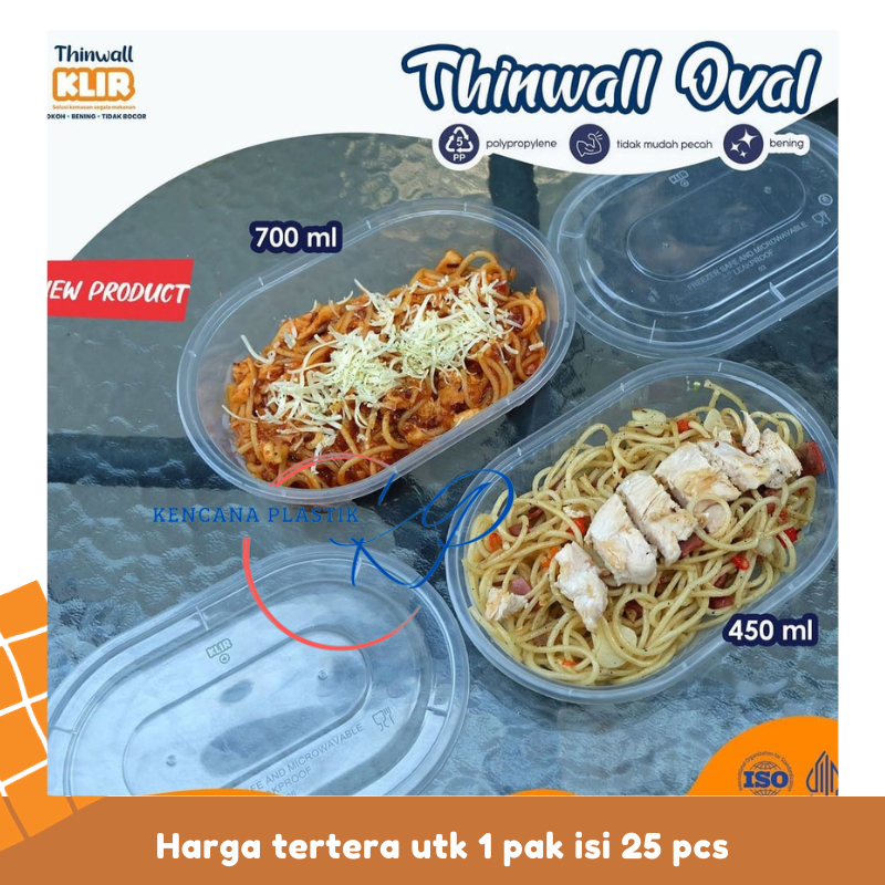 Jual Thinwall Oval 450ml 700ml l Tinwall Kotak Tempat Makan Plastik 450 ml 700 ml l Box Wadah ...