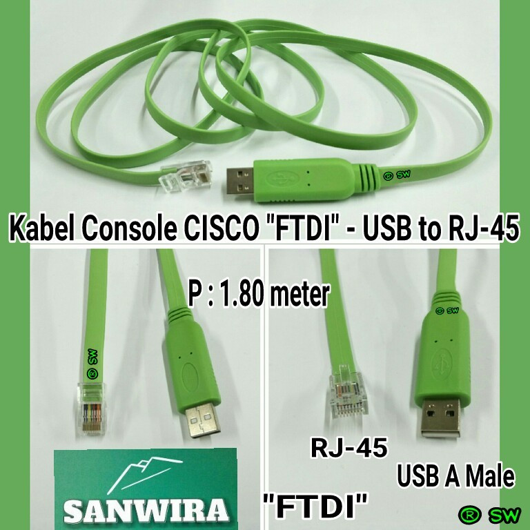 Jual Kabel Console CISCO "FTDI" - USB to RJ-45, panjang : 1.80 meter ...