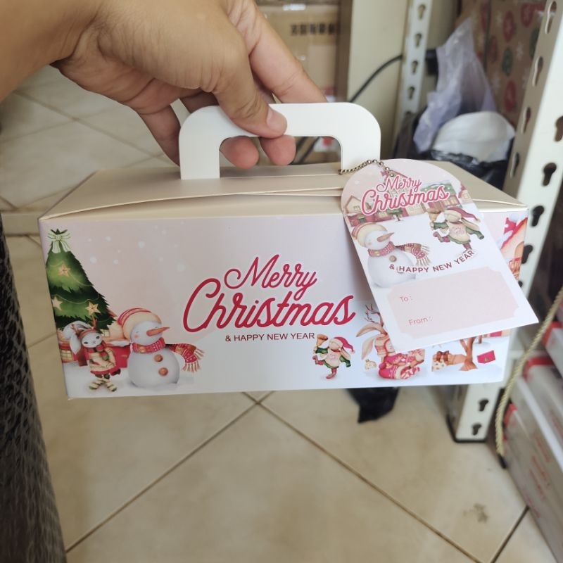 Jual Christmas WHITE Box 20x10 Box Natal 20x10 Box Kue Natal Box ...