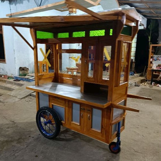 Jual gerobak nasi goreng roda tiga full kaca | Shopee Indonesia