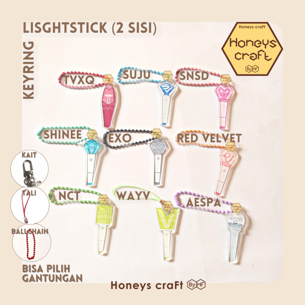 Jual Honeys Craft - Ready Stock Keyring Lightstick 2 sisi - keychain ...