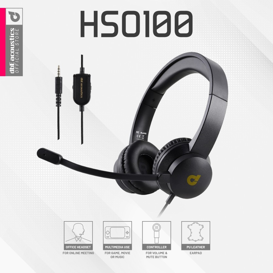 Jual DBE HSO100 Office Headset with Microphone conference calls mic HSO ...