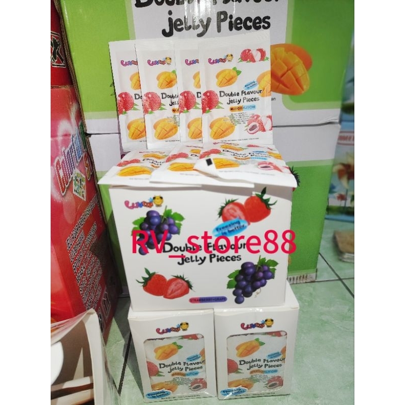 Jual permen jelly Luvmi Double flavour jeli piece rasa agur,leci ...