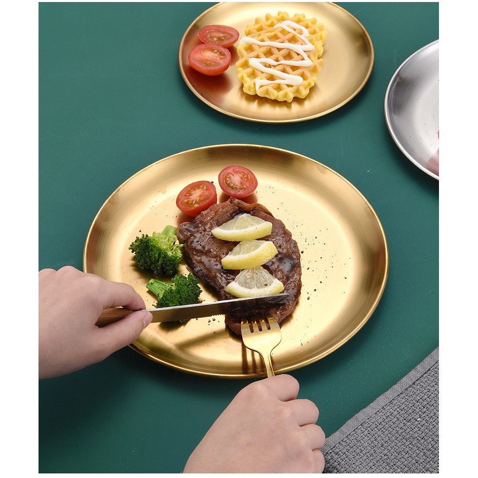 Jual Piring gold Piring stainless Gold Korea/Piring Makan Mewah/Piring ...