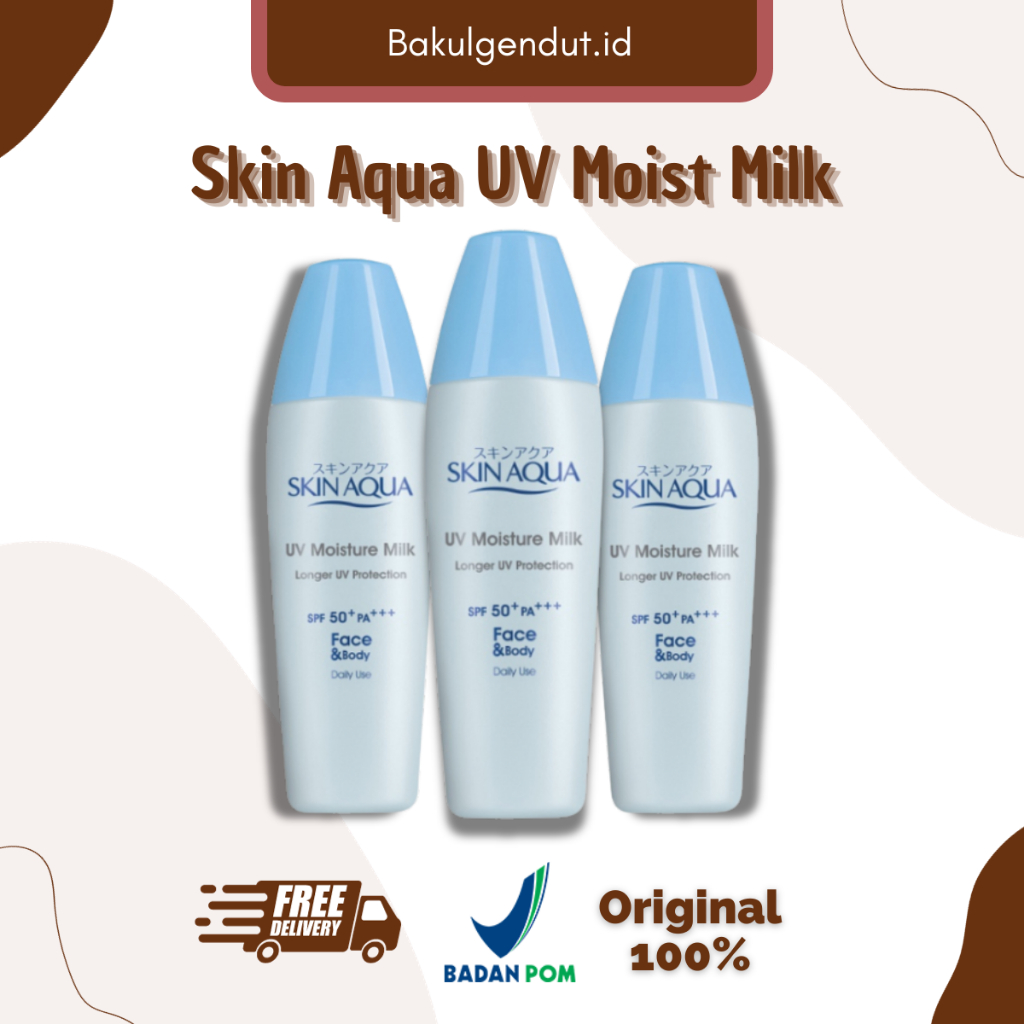 Jual Skin Aqua UV Sunscreen Moisture Milk SPF 50+, PA+++ - 40gr TUTUP ...