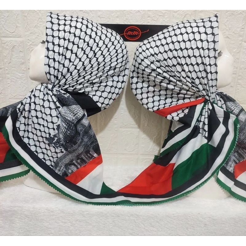 Jual Jilbab Segiempat Motif Palestine /Hijab Kerudung Palestine ...