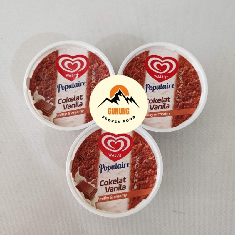 Jual Wall's Populaire Cup Chocolate Vanilla 90 ml | Shopee Indonesia
