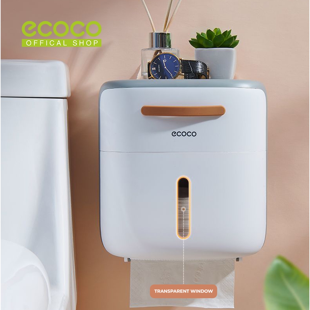 Jual ECOCO Double Modern Tissue Box - Kotak tempat tisu anti air toilet paper box dispenser tisu ...