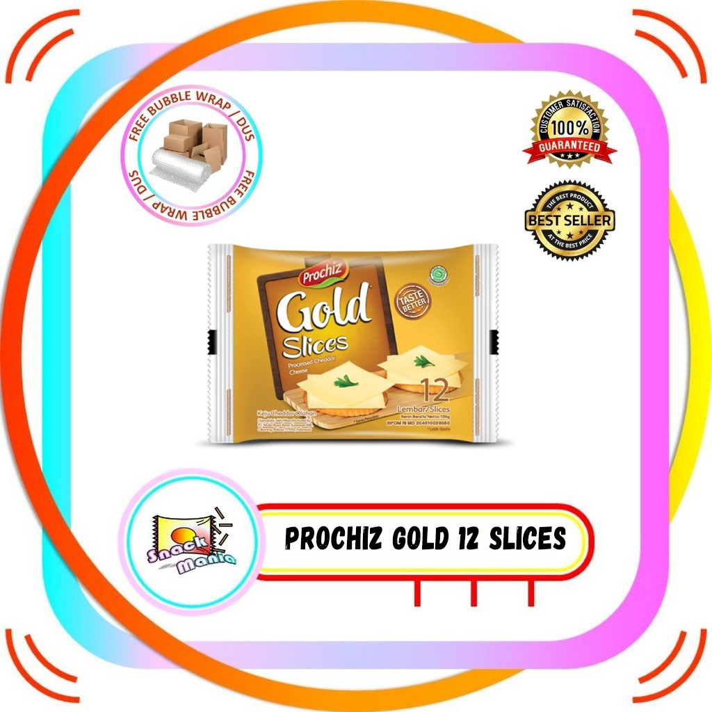 Jual Prochiz Gold Keju Cheddar Cheese 12 Slices Chedar Slice | Shopee ...